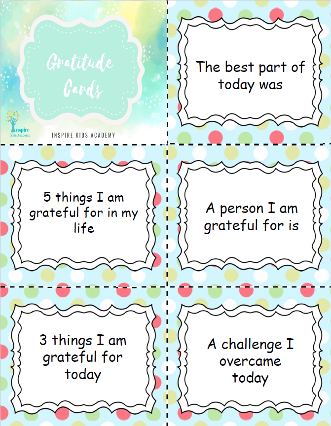 101 Gratitude Prompt Cards for Kids – Well Kids Academy