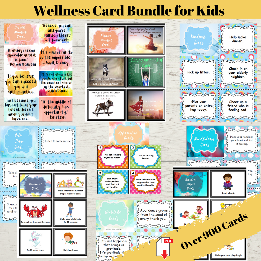 Wellness Cards for Kids Printable Bundle - Over 900 Cards – Well Kids ...