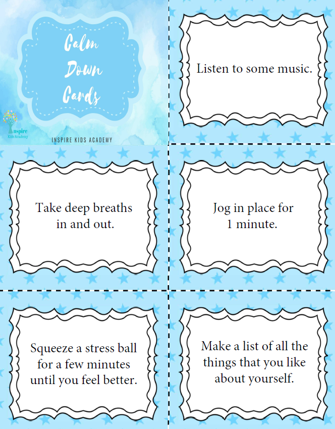 101 Calm Down Cards for Kids – Well Kids Academy